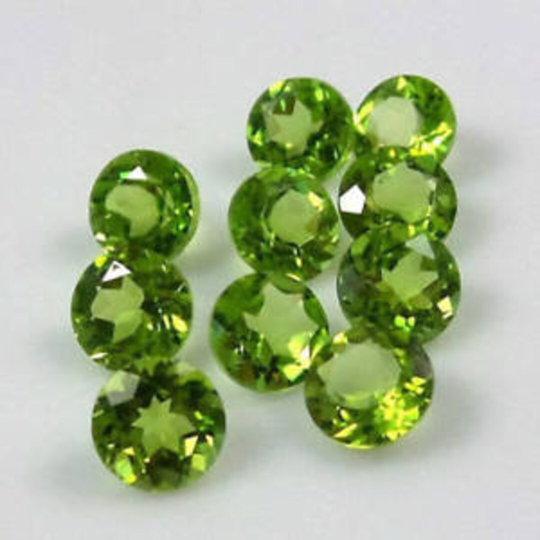 5 Pieces 6mm Peridot Faceted Round Gemstone, Peridot Round Faceted ...