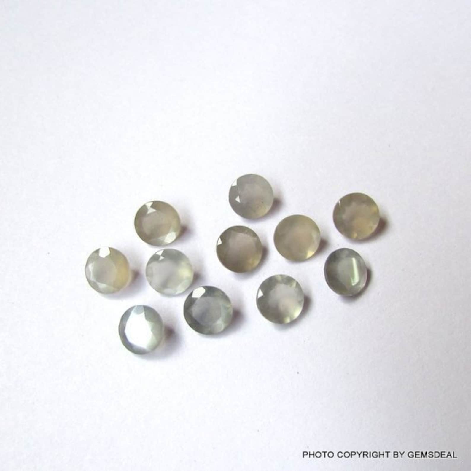 10 Pieces 4mm Gray Moonstone Faceted Round Gemstone Gray - Etsy