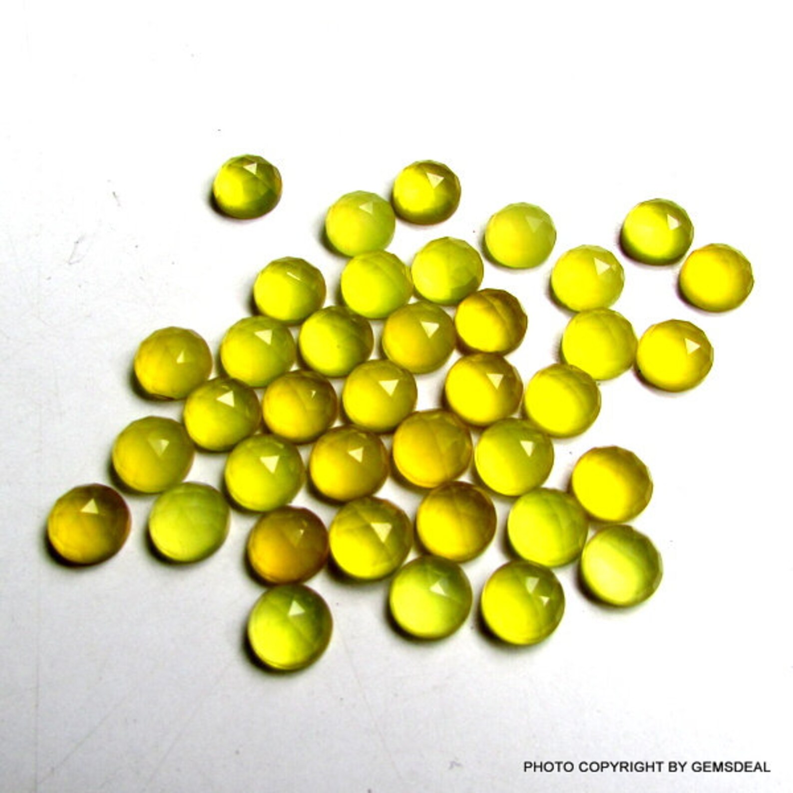 10 Pieces 6mm Yellow Chalcedony Rosecut Round Gemstone Yellow - Etsy