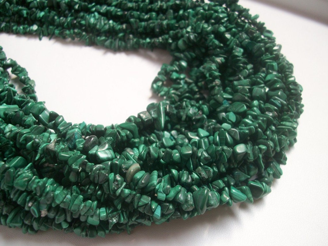 3mm to 6mm Size Approx.... NATURAL MALACHITE Chip Beads Uncut Rough ...