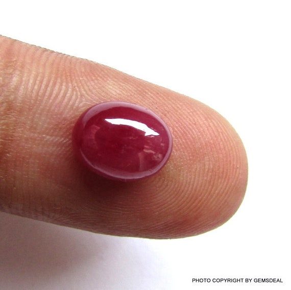 1 Pieces 7x9mm Ruby Cabochon Oval Cabochon Gemstone 100% - Etsy