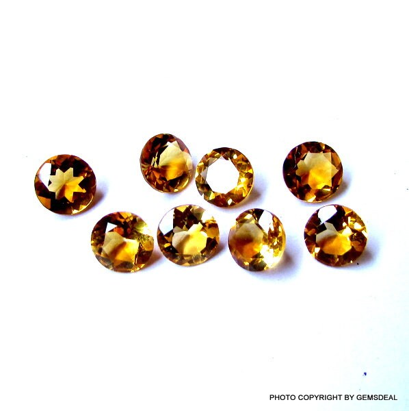 5 pieces 6mm CITRINE Faceted Round Loose Gemstone Golden | Etsy