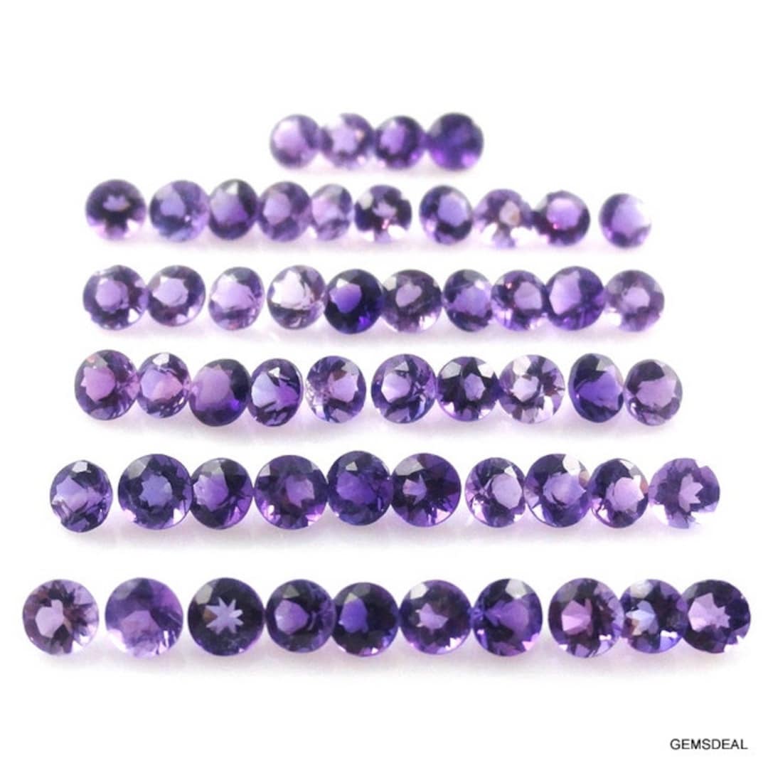 10 Pieces 3mm Amethyst Faceted Round Loose Gemstone, Amethyst Round ...