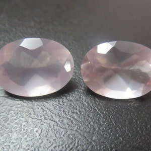 1 Pieces 10x14mm Rose Quartz Faceted Oval Gemstone, Beautiful Baby Pink ...