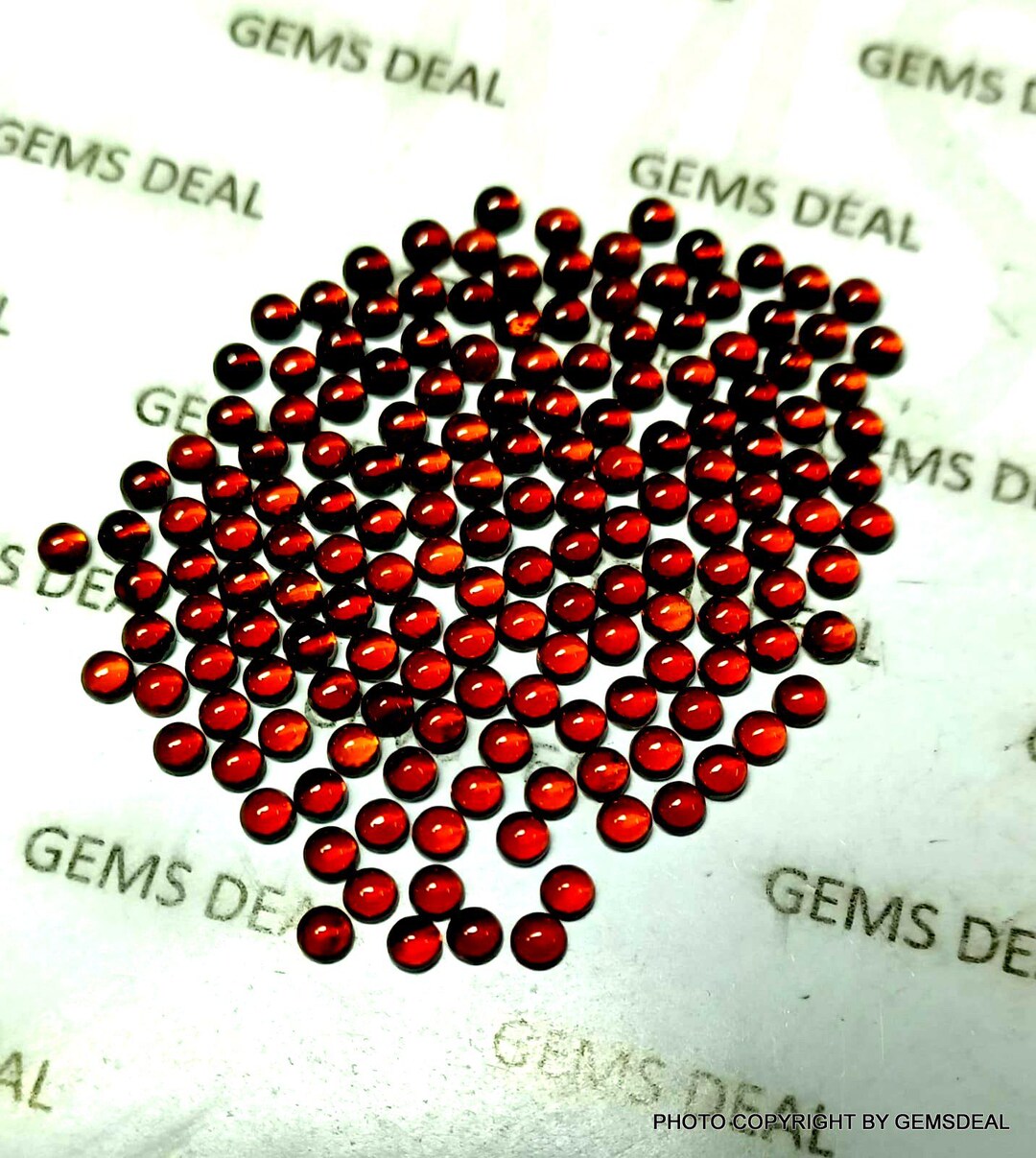 10 Pieces 2mm Red Garnet Round Cabochon Have Lots of Gorgeous, Red ...