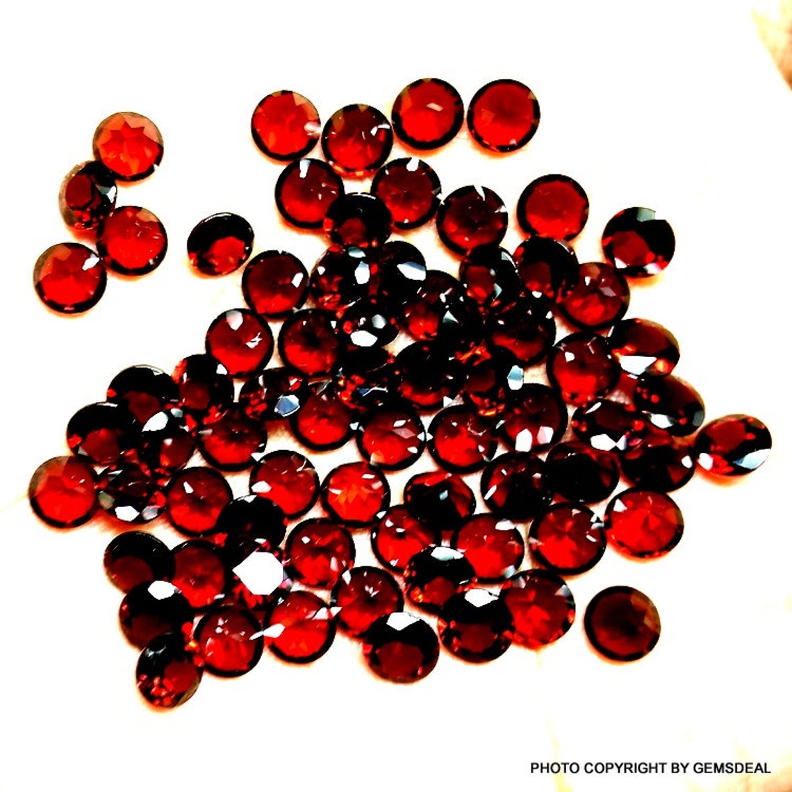 5 Piece 8mm Red Garnet Faceted Round Gemstone Red Garnet - Etsy