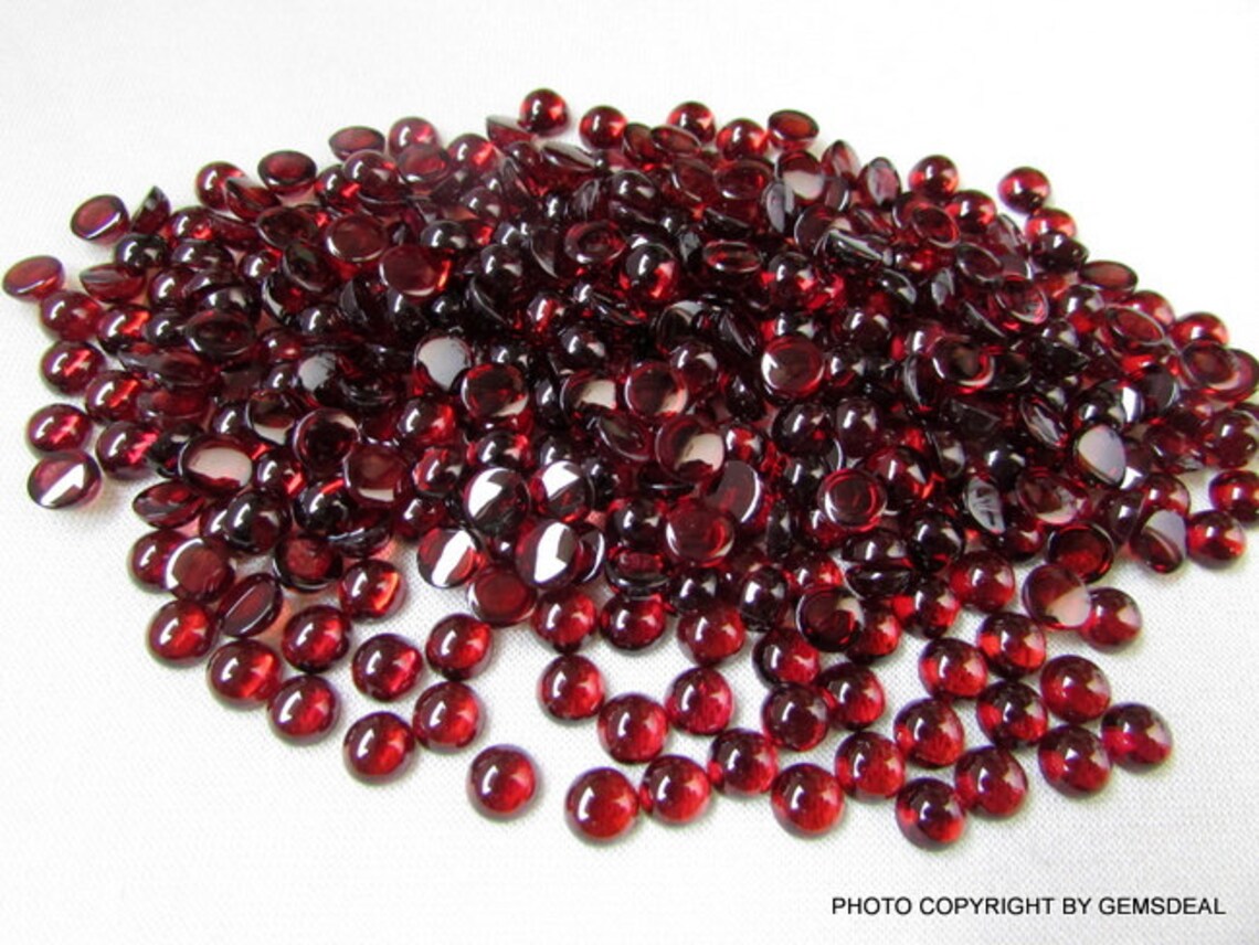 10 AAA Red Garnet Cabochons: 6mm Round Gemstones - Etsy
