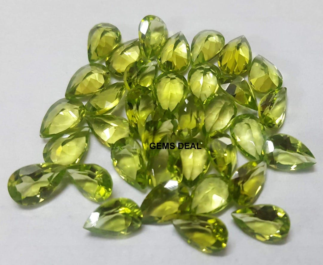 5 AAA Peridot Pear Faceted Gemstones: 5x8mm or 6x9mm - Etsy