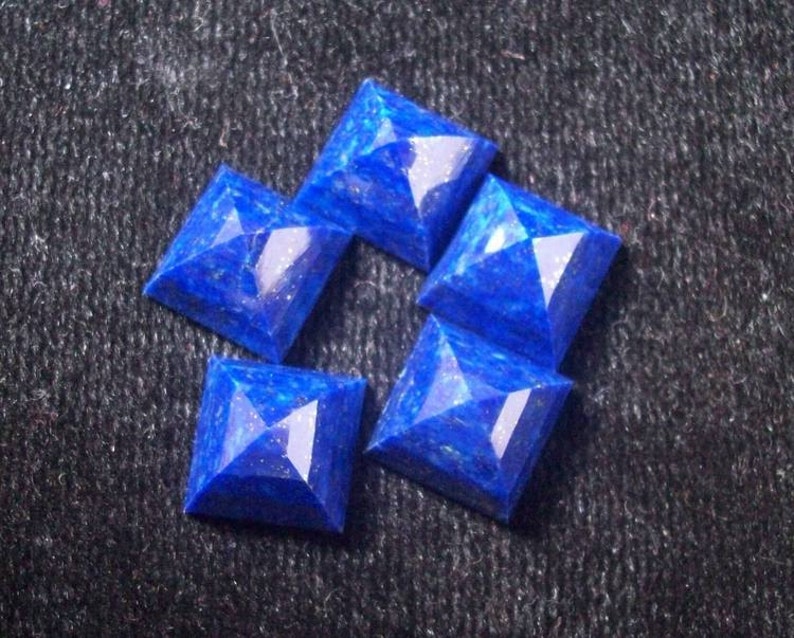 10mm Lapis Pyramid Square Step Cut Lapis Lazuli Square - Etsy
