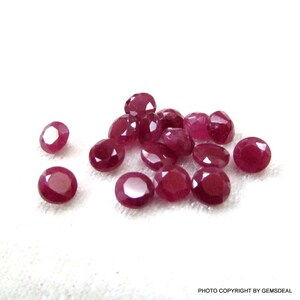 1 Pieces 5mm Ruby Faceted Round Loose Gemstone, Natural Genuine RUBY ...