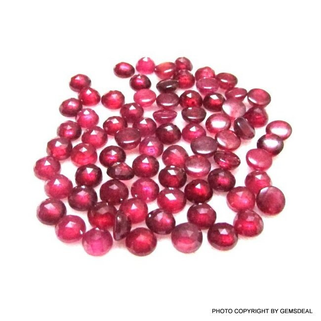 6mm RUBY Rosecut Round Faceted Gemstone... Ruby Faceted Round Rosecut ...