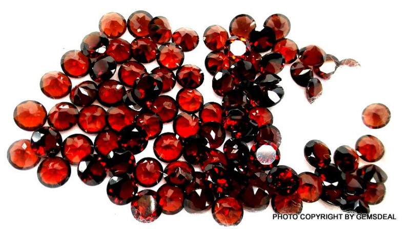 5 Piece 8mm Red Garnet Faceted Round Gemstone Red Garnet - Etsy