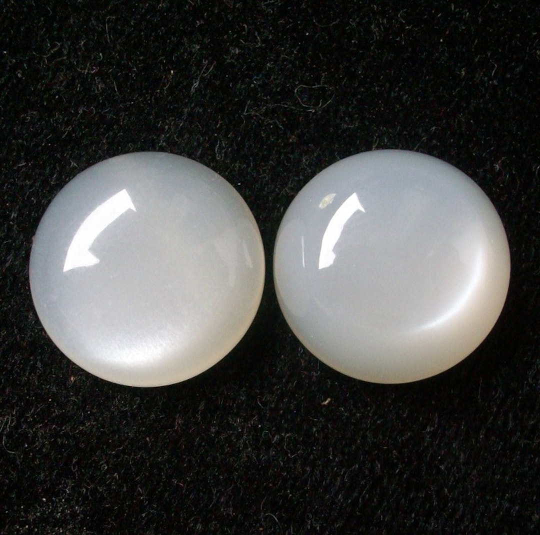 1 Pieces 18mm White Moonstone Cabochon Round Gemstone, Natural Milky ...