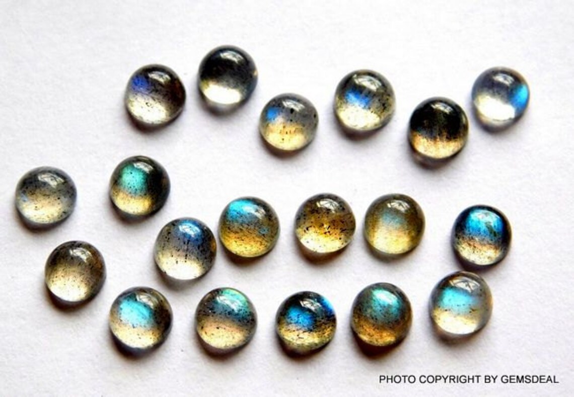 10 pieces 3mm Labradorite Cabochon Round Loose Gemstone | Etsy