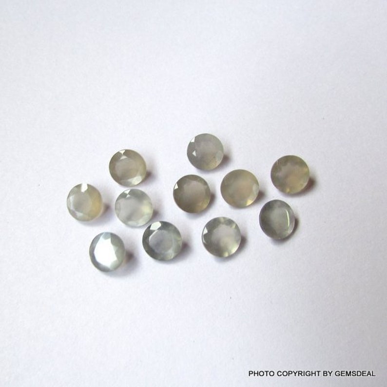 10 pieces 4mm Gray Moonstone Faceted Round Gemstone Gray | Etsy
