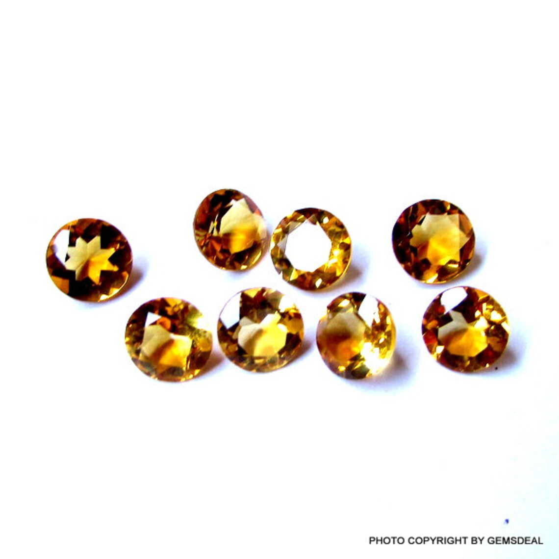 Buy 5 Pieces 6mm CITRINE Faceted Round Loose Gemstone Golden Online in ...