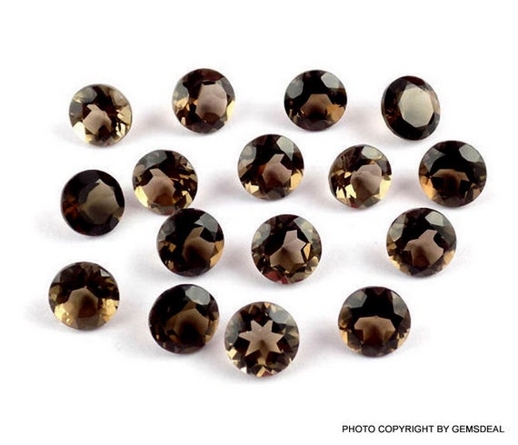 10 Pieces 5mm SMOKY QUARTZ Faceted Round Loose Gemstone Smoky - Etsy