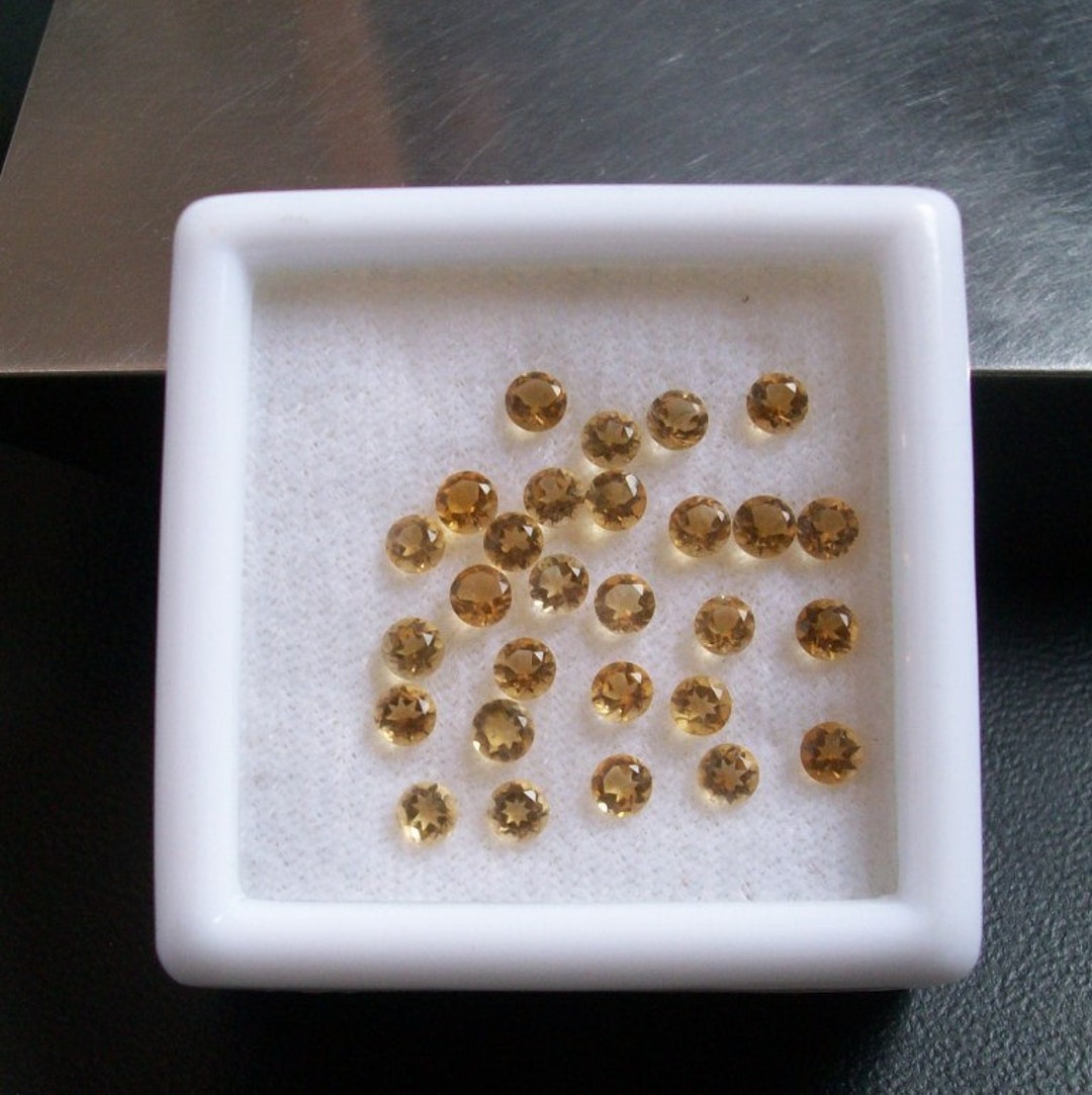 10 Pieces 1.5mm Citrine Faceted Round Loose Gemstone, CITRINE Round ...