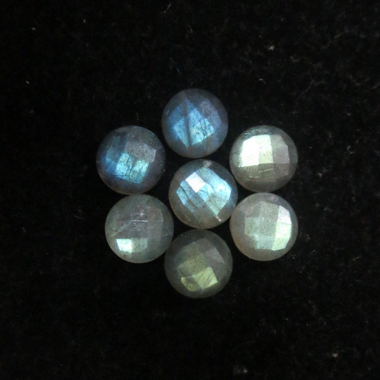 10mm LABRADORITE Faceted Round Checker Cut Flat Gemstone.. - Etsy