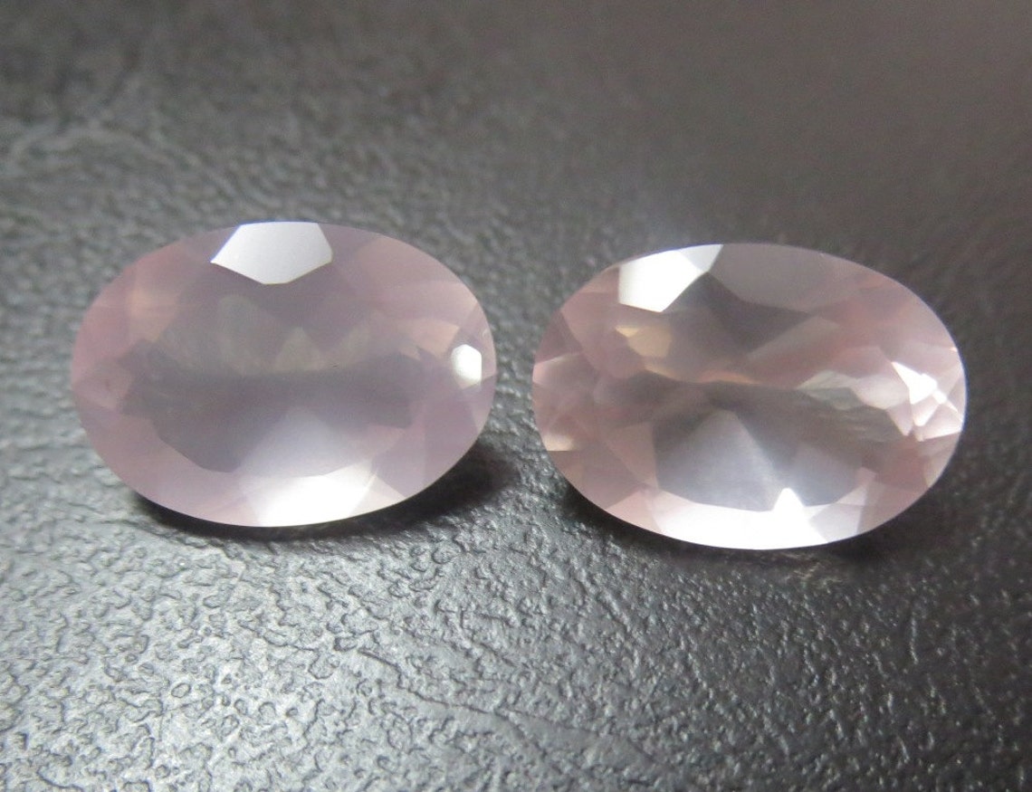 1 Pieces 10x14mm Rose Quartz Faceted Oval Gemstone Beautiful - Etsy