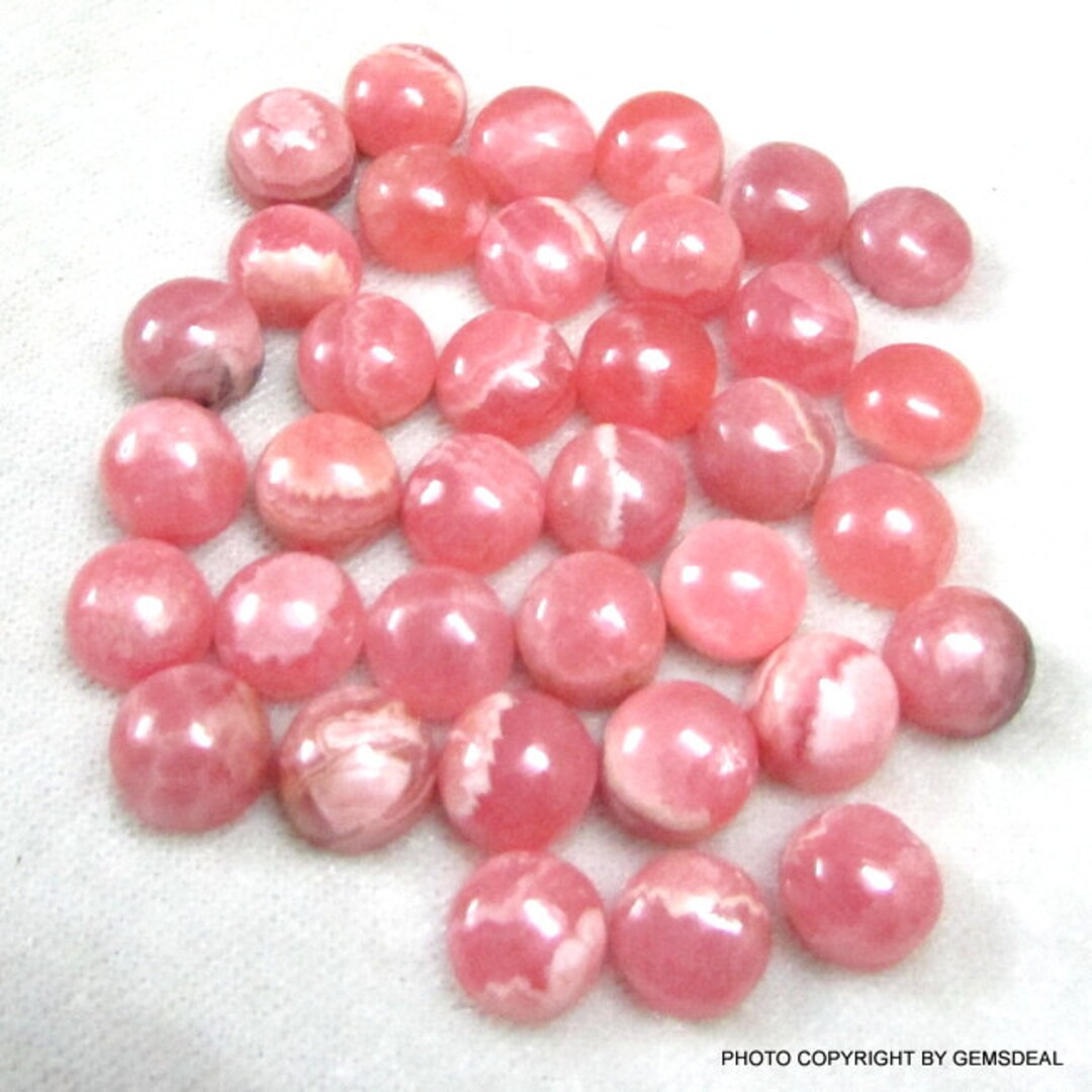 1 Pieces 9mm Rhodochrosite Cabochon Round Gemstone, Have Lots of ...