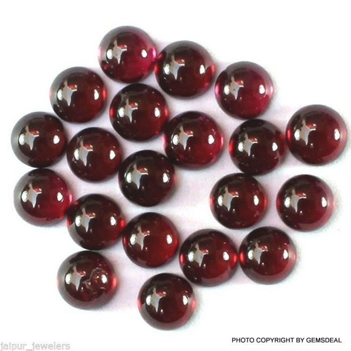 25 pieces 4mm Red Garnet Cabochon Round Gemstone Natural Red | Etsy