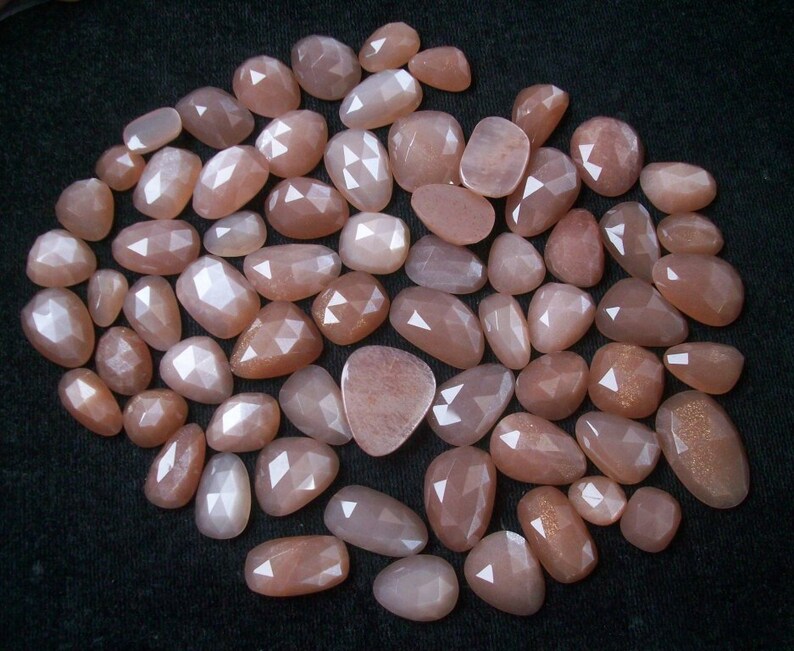 50 carat NATURAL PEACH MOONSTONE Rose cut flat uneven | Etsy