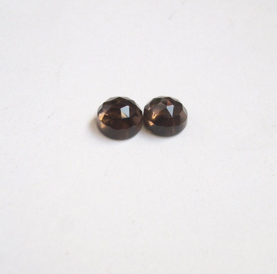 12mm SMOKY QUARTZ Rose Cut Faceted Round Cabochon Gemstone | Etsy