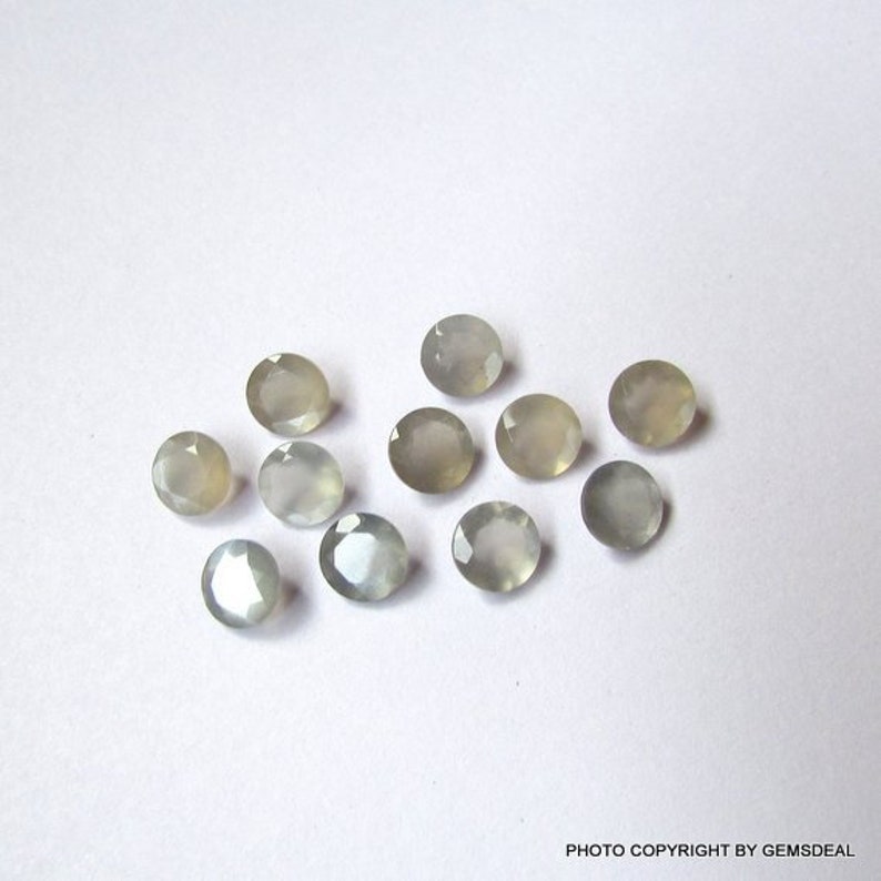 10 pieces 4mm Gray Moonstone Faceted Round Gemstone Gray | Etsy