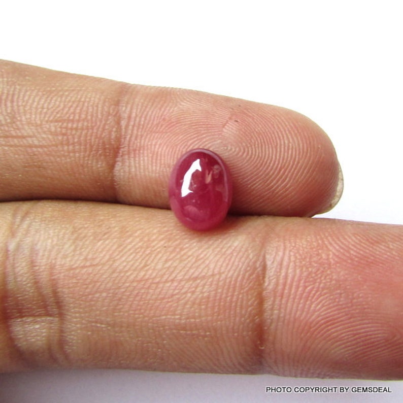 1 Pieces 7x9mm Ruby Cabochon Oval Cabochon Gemstone 100% - Etsy