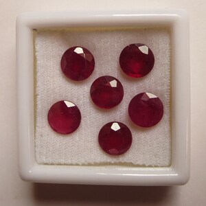 1 Pieces 7mm RUBY Faceted Round Loose Gemstone, Ruby Round Faceted ...