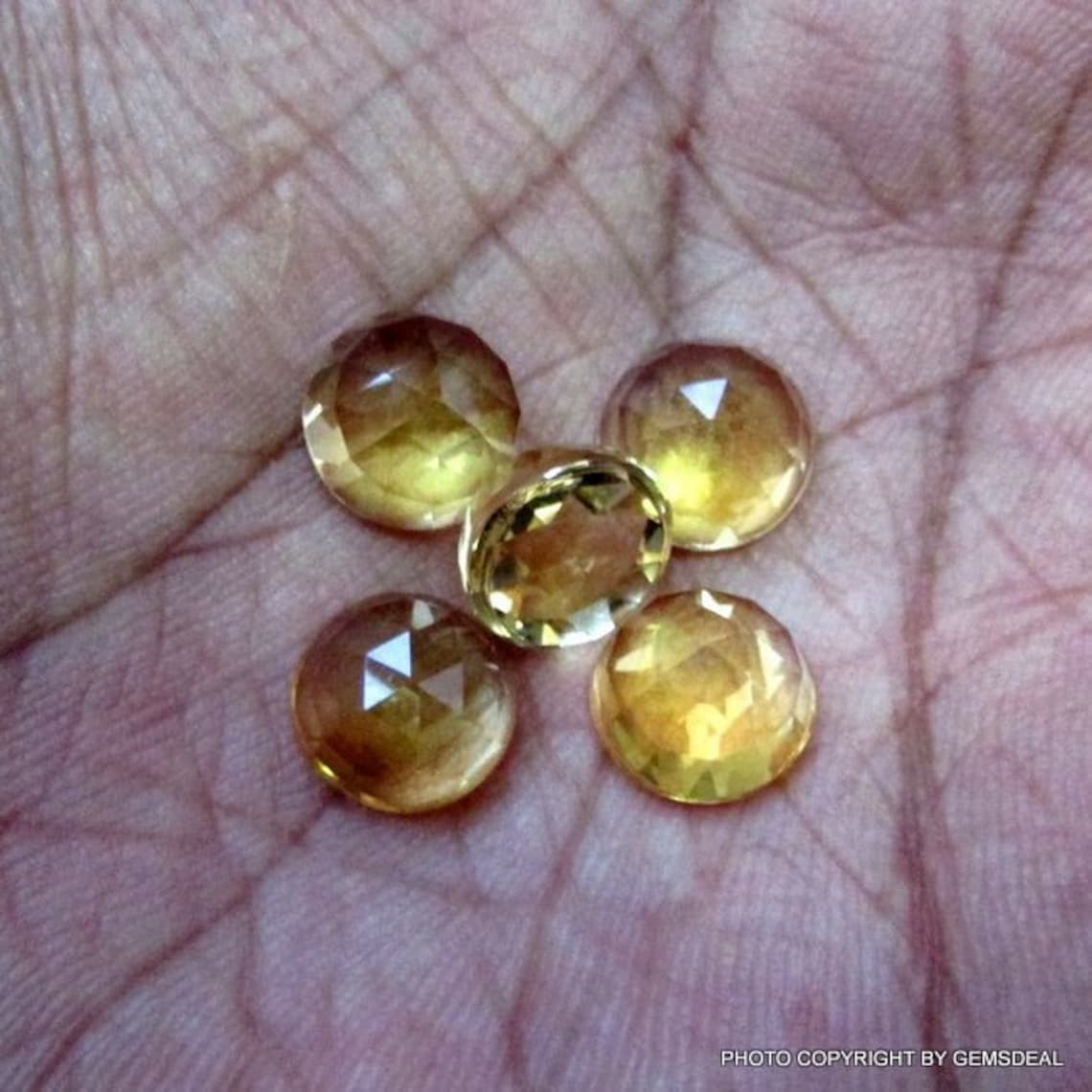 1 Pieces 10mm Citrine Rosecut Round Cabochon Faceted Loose - Etsy