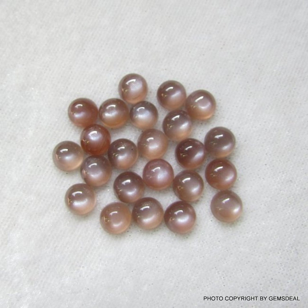 AAA Chocolate Moonstone Cabochons: 5mm Round Gemstones, 10 Pieces - Etsy
