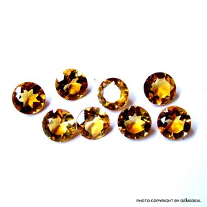 Buy 5 Pieces 6mm CITRINE Faceted Round Loose Gemstone, Golden Citrine ...
