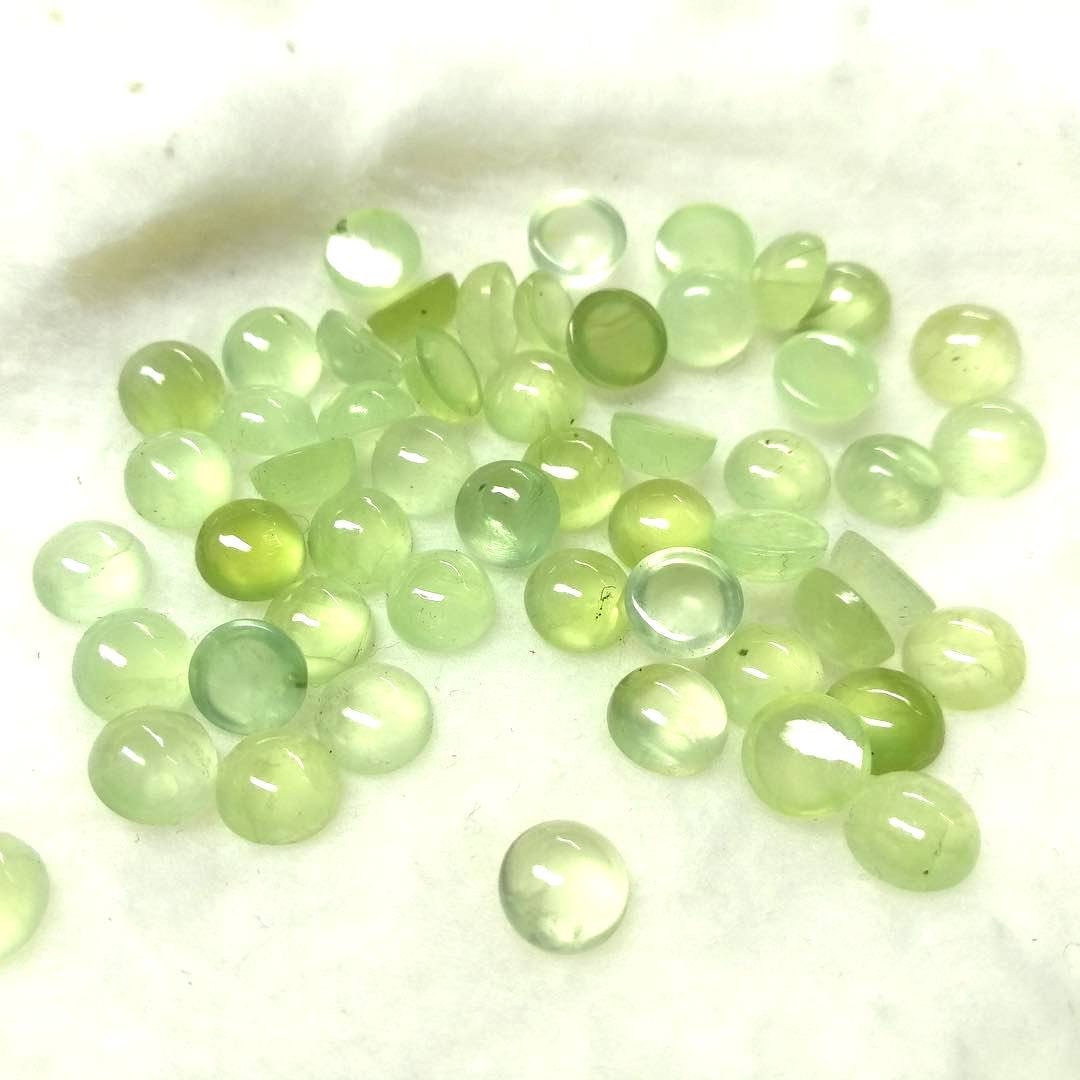 10 Pieces 4mm Prehnite Cabochon Round Loose Gemstone Prehnite - Etsy