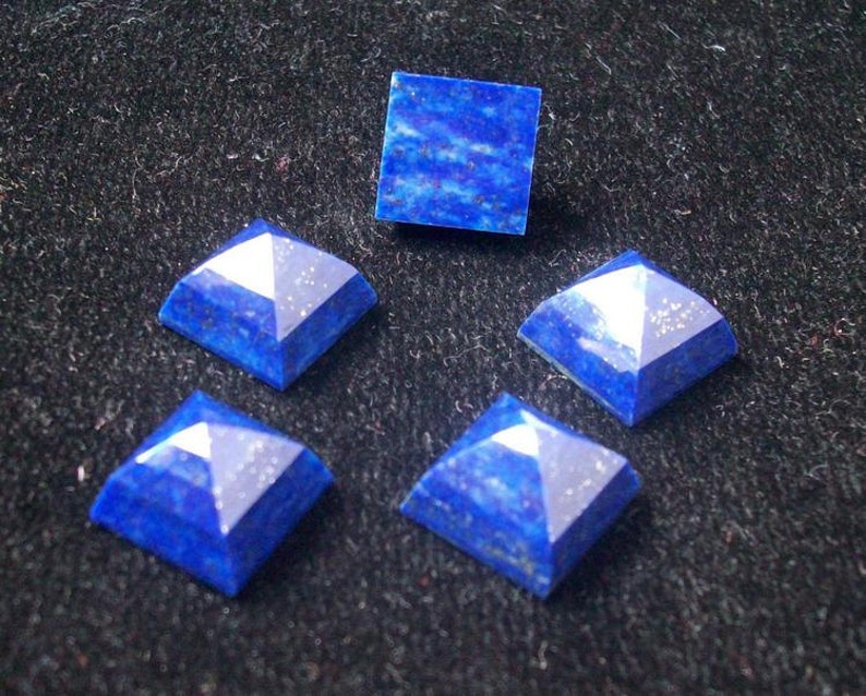 10mm Lapis Pyramid Square Step Cut Lapis Lazuli Square - Etsy