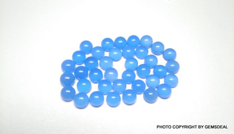 10 pieces 3mm blue chalcedony cabochon round loose gemstone | Etsy