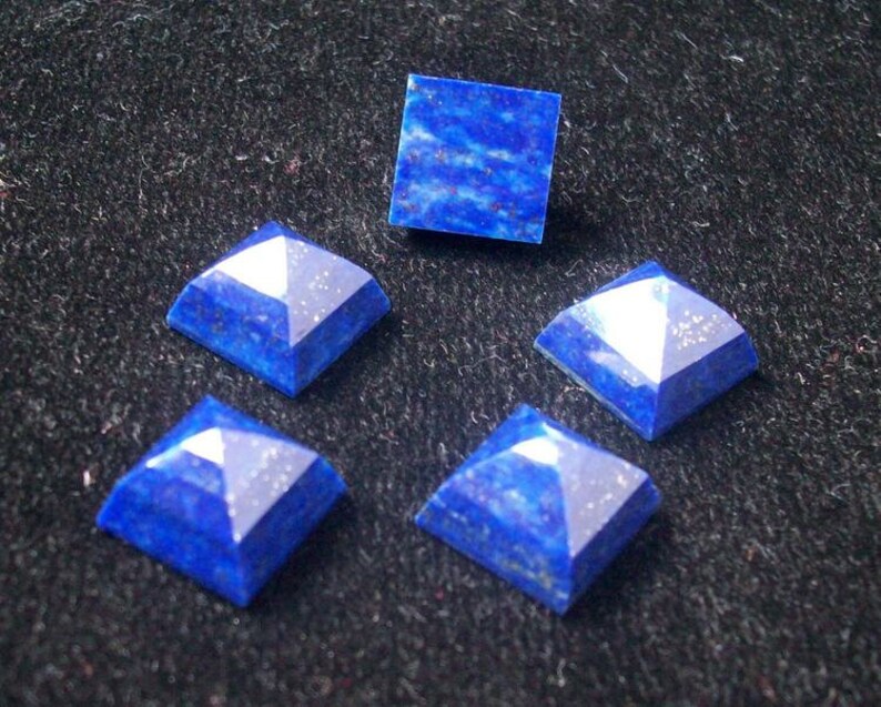 10mm Lapis Pyramid Square Step Cut Lapis Lazuli Square - Etsy