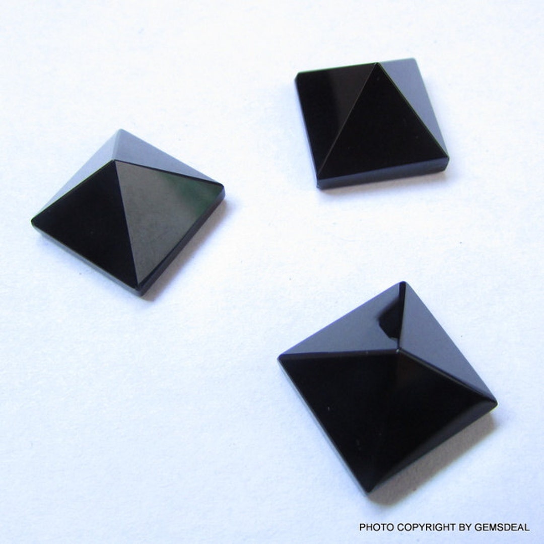 14mm Black Onyx Pyramid Square Cabochon Have Lots of Gorgeous, AAA ...