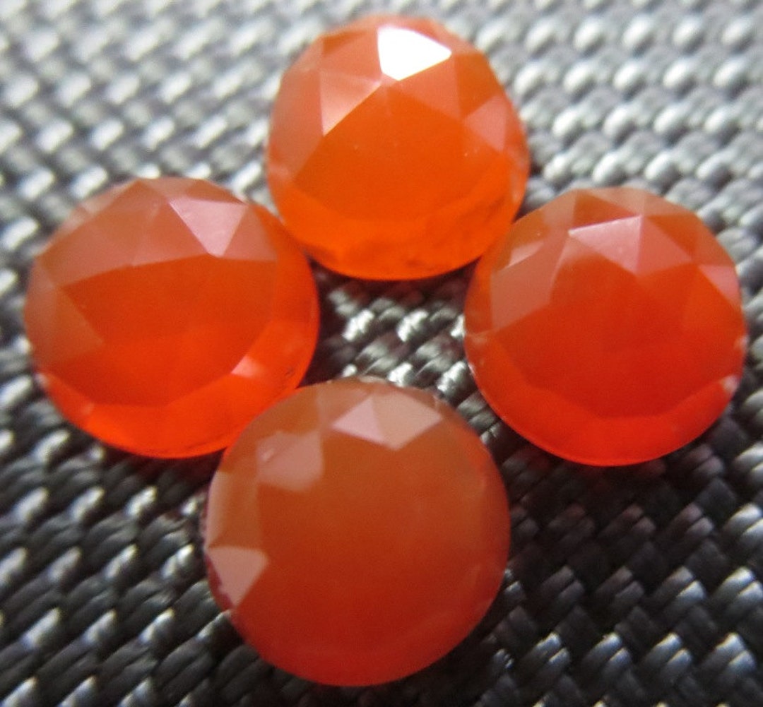 5 AAA Carnelian Gemstones: 8mm Round Rose Cut - Etsy