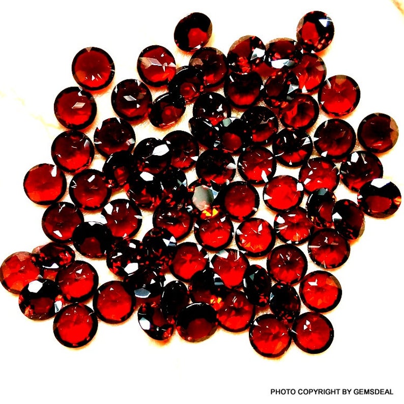 5 Piece 8mm Red Garnet Faceted Round Gemstone Red Garnet - Etsy
