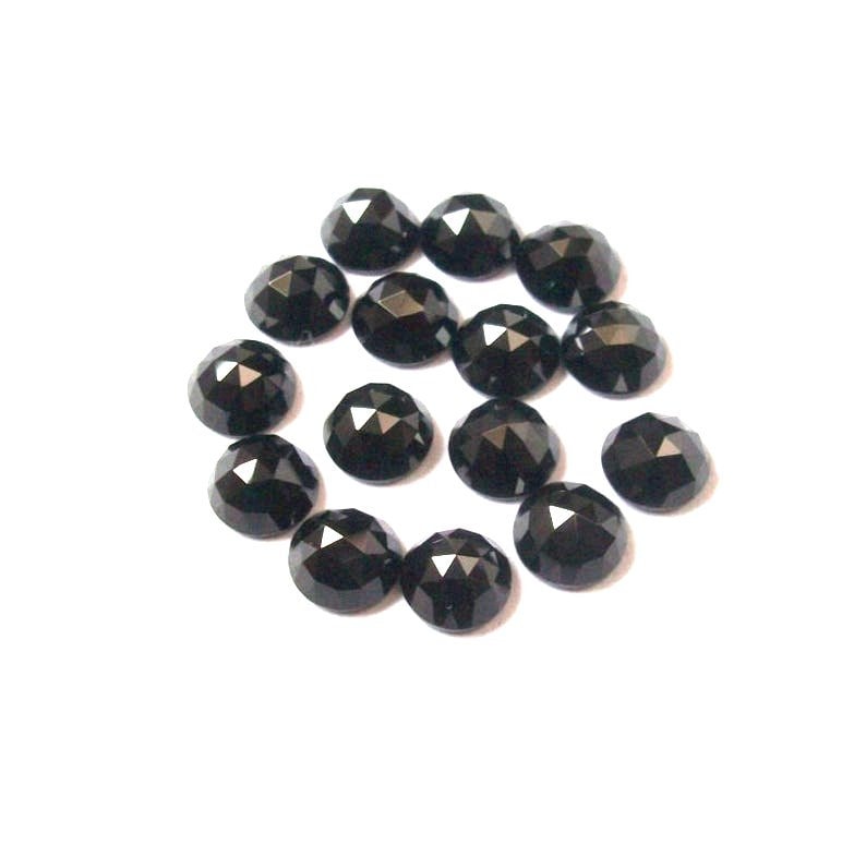 5 Pieces 6mm Black Spinel Rosecut Round Cabochon Gemstone - Etsy