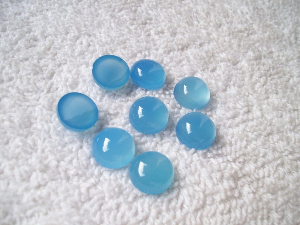 12mm AQUA Blue chalcedony ROUND cabochon gemstone..... Blue | Etsy