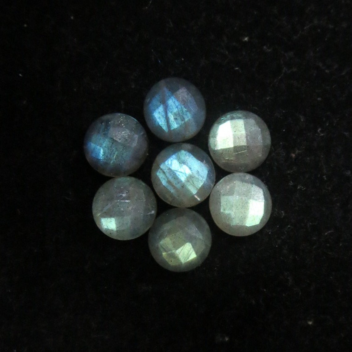 10mm LABRADORITE Faceted Round Checker Cut Flat Gemstone.. - Etsy