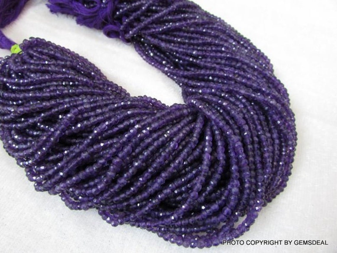 4mm to 4.5mm Amethyst Rondelle Beads Faceted Gemstone Beads | Etsy