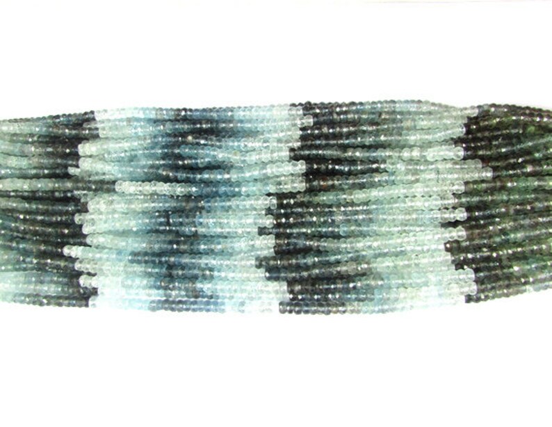 1 strand 4.5mm Aquamarine Shaded Rondelle Faceted Beads | Etsy