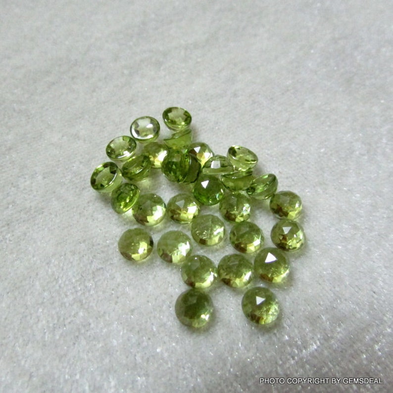50 Piece 3mm Peridot Rosecut Round Gemstone Peridot Round | Etsy