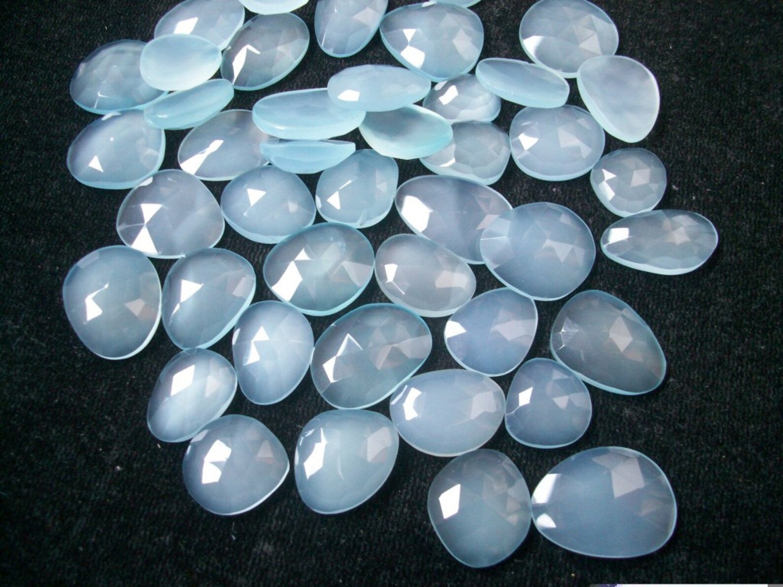 200 Carat Blue Chalcedony Rosecut Uneven Flat Gemstone Blue - Etsy