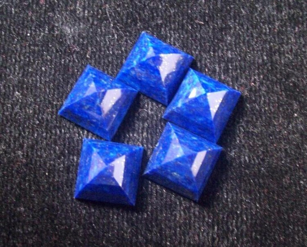 10mm Lapis Pyramid Square Step Cut, Lapis Lazuli Square Pyramid Faceted ...
