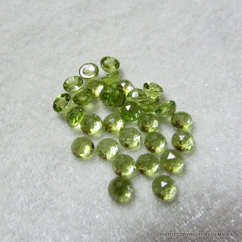 50 Piece 3mm Peridot Rosecut Round Gemstone Peridot Round | Etsy
